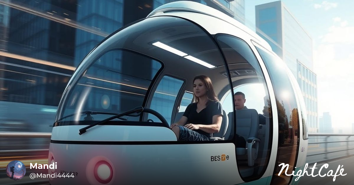 Futuristic Bubble Pod Transit System for Commuters - AI Art