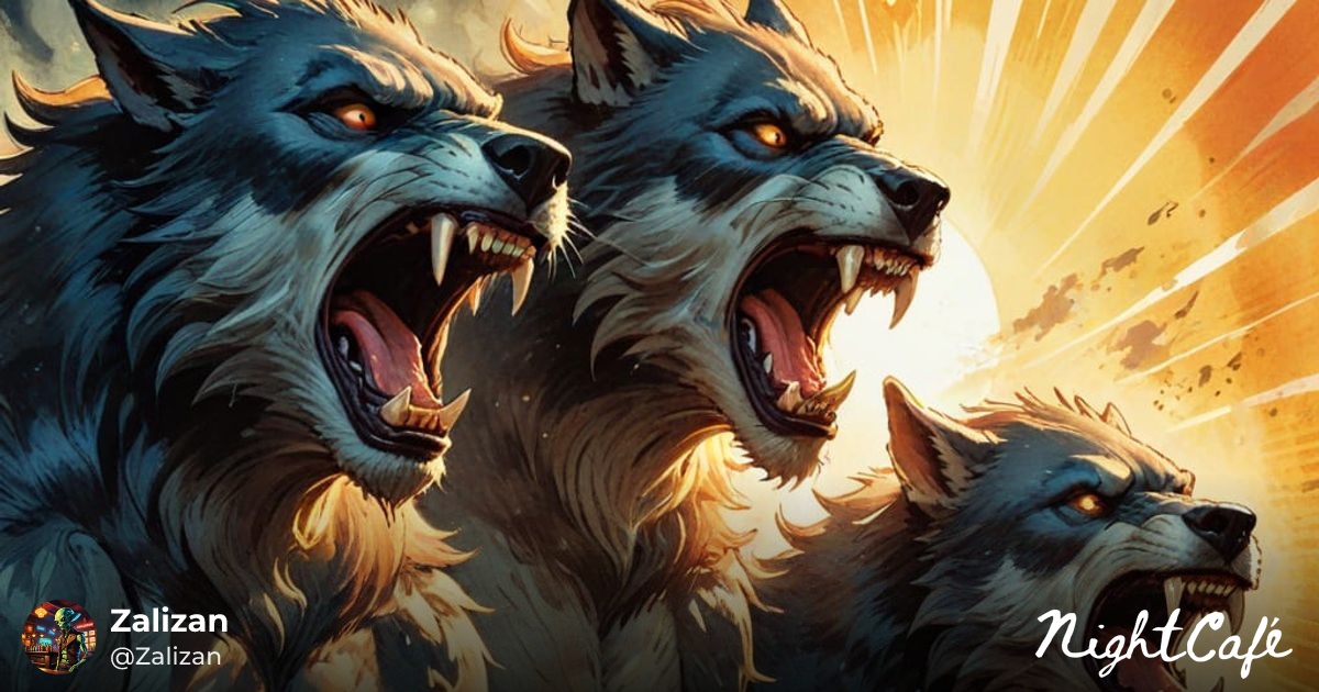 Werewolves in 1940s Comic Book Action Scene - AI Art