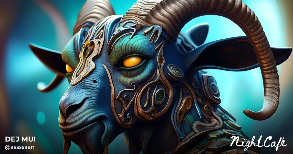 GOAT ALIEN - Surreal Picasso-Inspired Alien Portrait