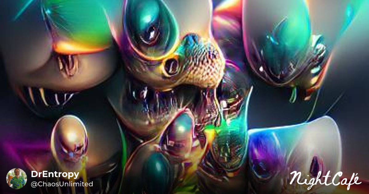Nine Alien Overlord Invaders - Intricate 8K Digital Illustra...