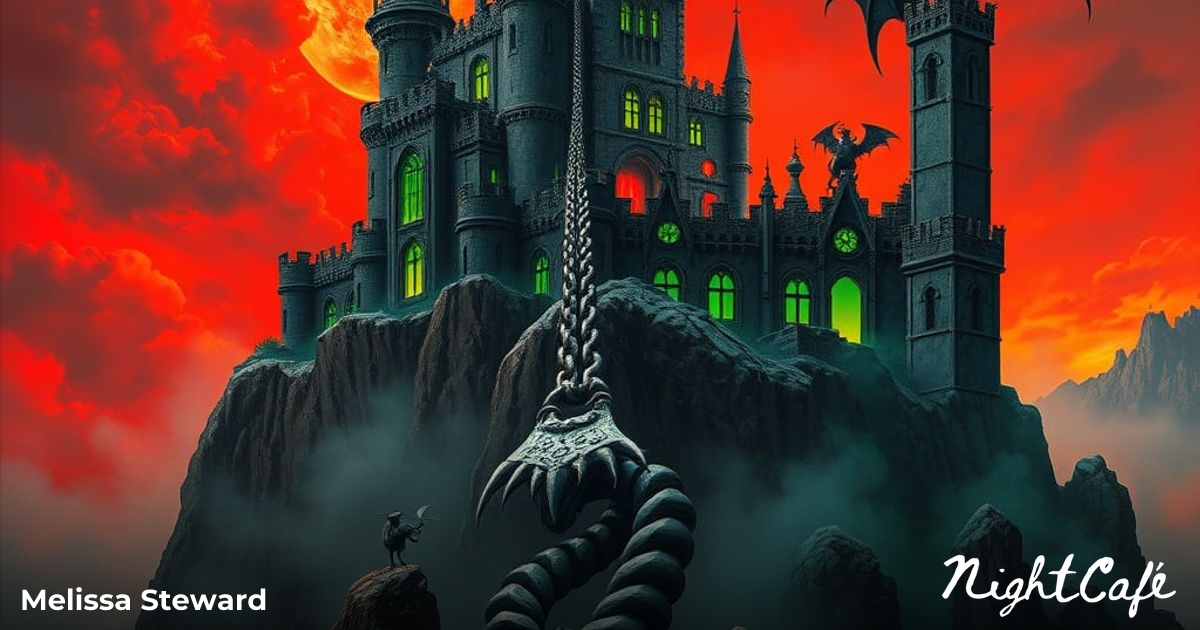 Gothic Metal Castle with Clockwork Gargoyles - AI Art