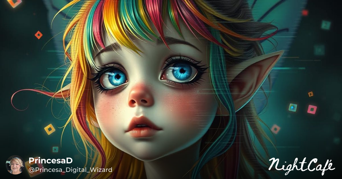 Glitched Pixie Portrait - Glitched Pixie Portrait in Fantasy...