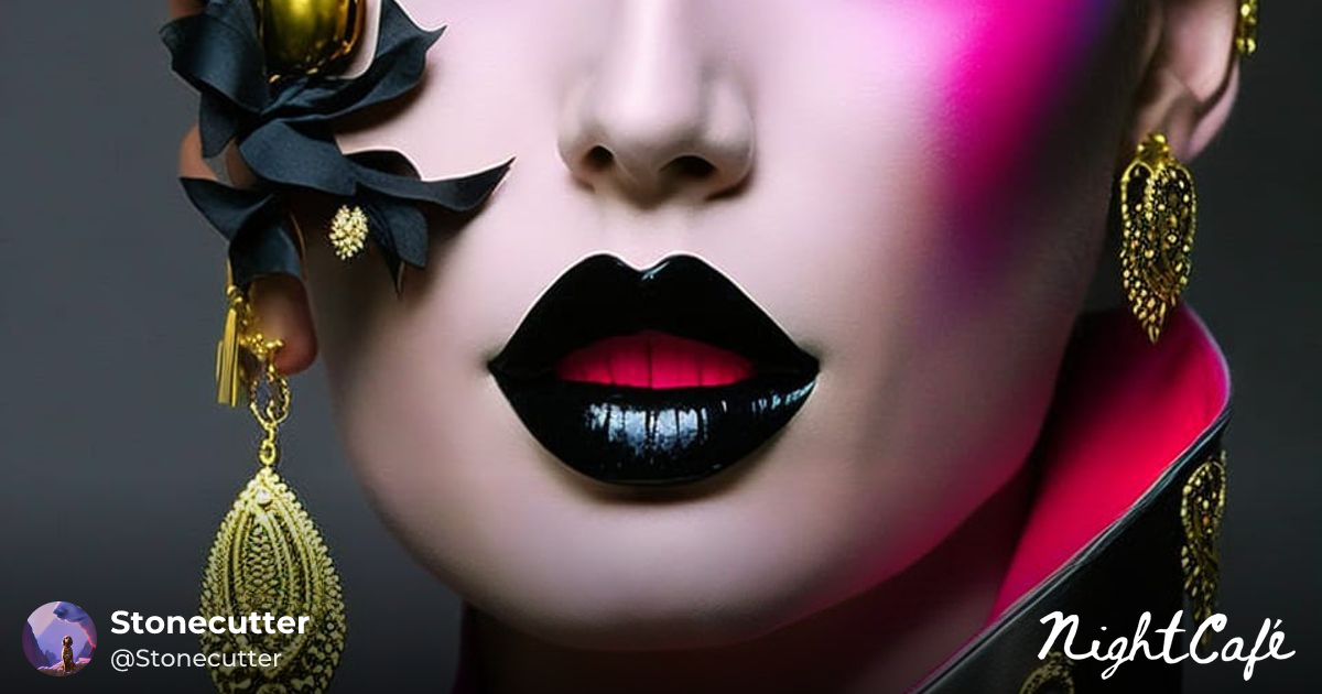 Gothic Flesh Ecstasy in Gunmetal and Gold Hyperrea... - AI Art