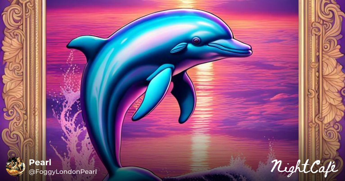 Vibrant Dolphin Leaps from Enchanted Ocean in Recu... - AI Art