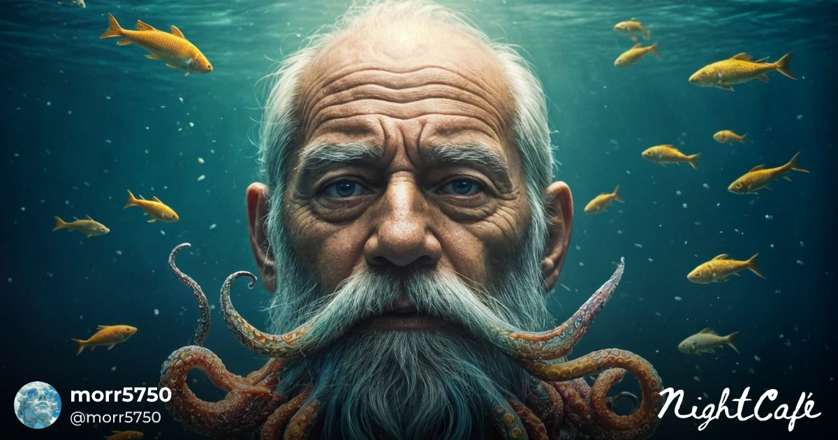 Beard oil - Underwater Psychedelic Sage in a Whimsical Tenta...