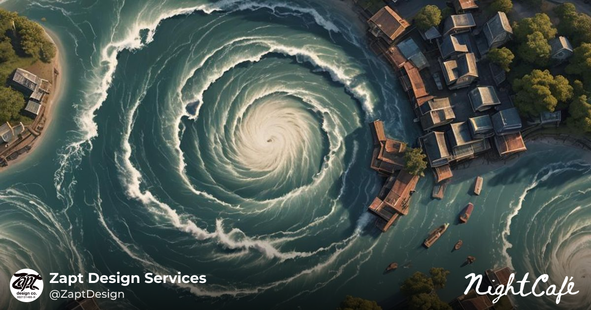 Fantastical Hurricane Approaches Florida in a Vast... - AI Art