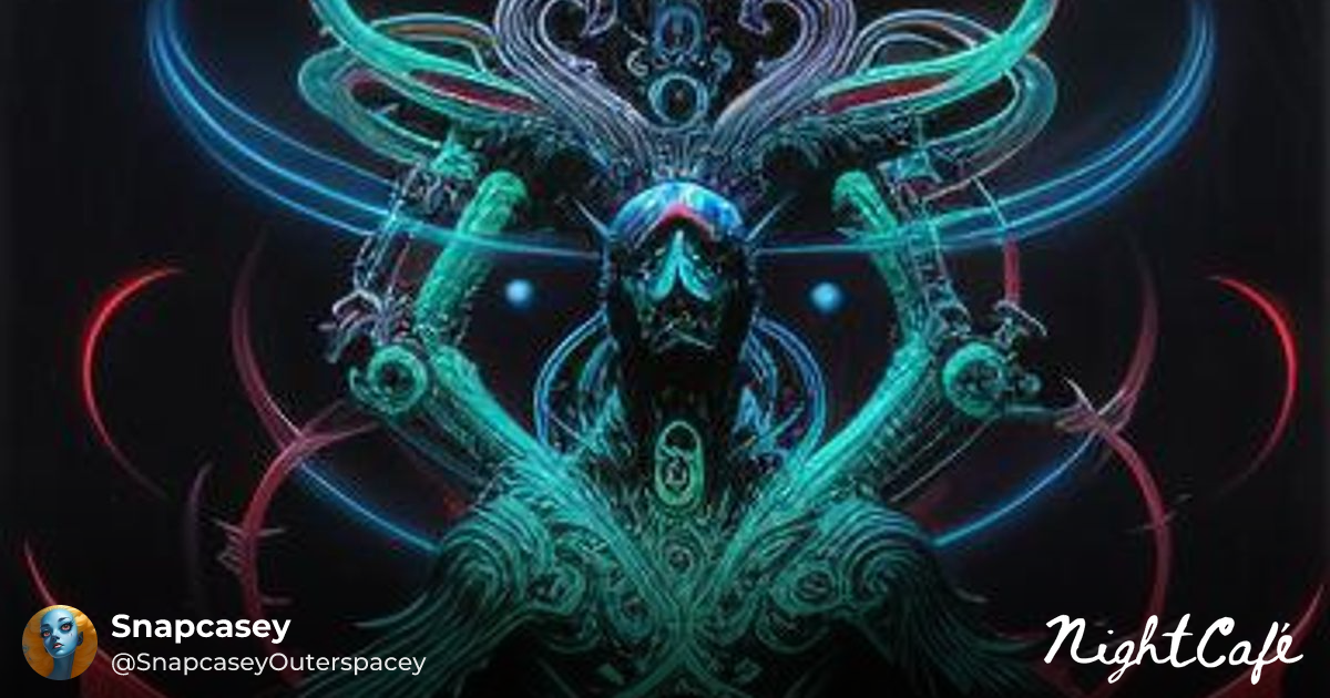Surreal God Descends in Neon Glory - AI Art
