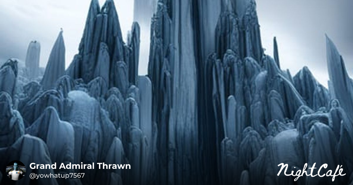 Ice Landscape - Ethereal Blue Ice Castle in Majestic Mountai...