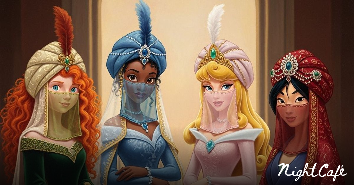 Disney Princesses in Renaissance Oil Painting Styl... - AI Art
