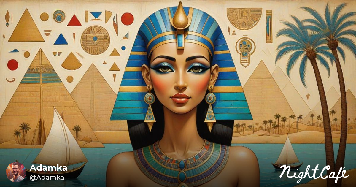 Cubism iridescent Egyptian abstract art