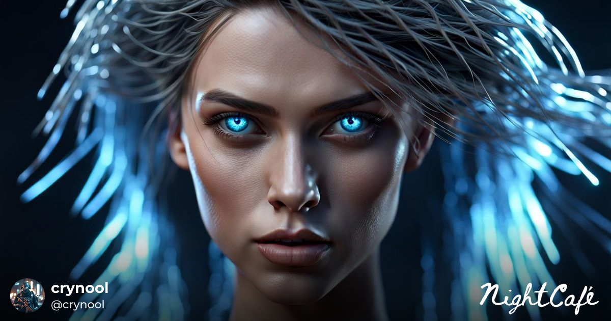 a woman, hair breaking into millions of nano pixel, rough texture ...