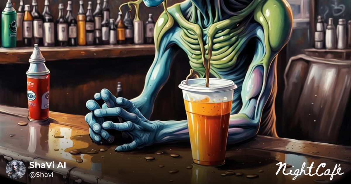 alien in a bar