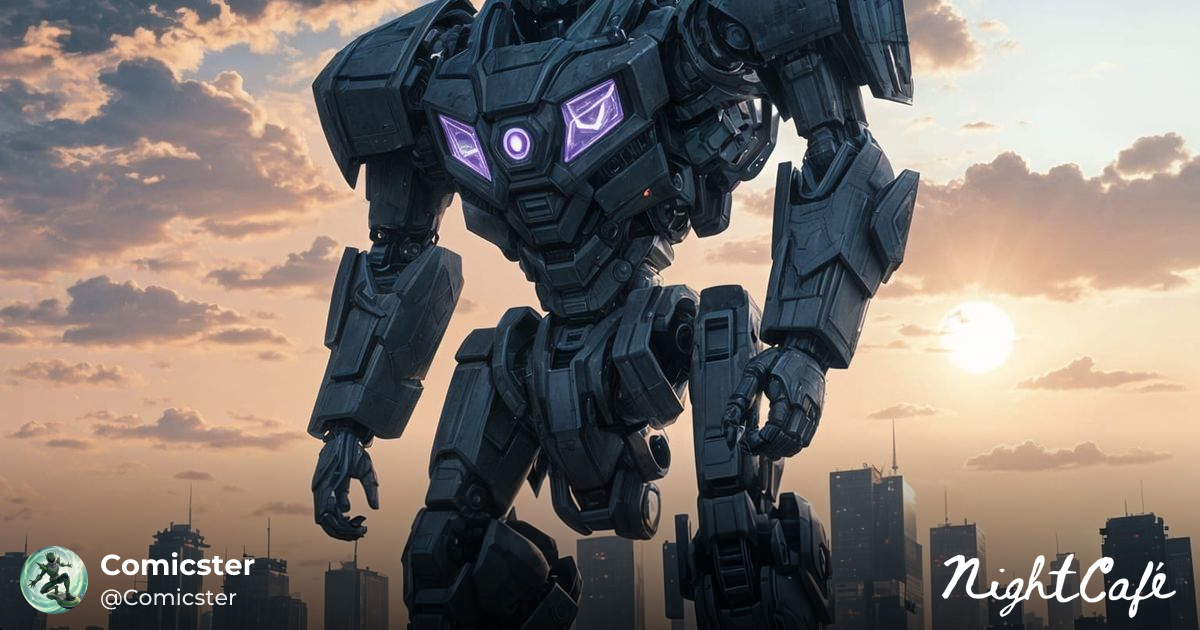 Giant Jaeger Robot Warrior in 3D Anime Style - AI Art