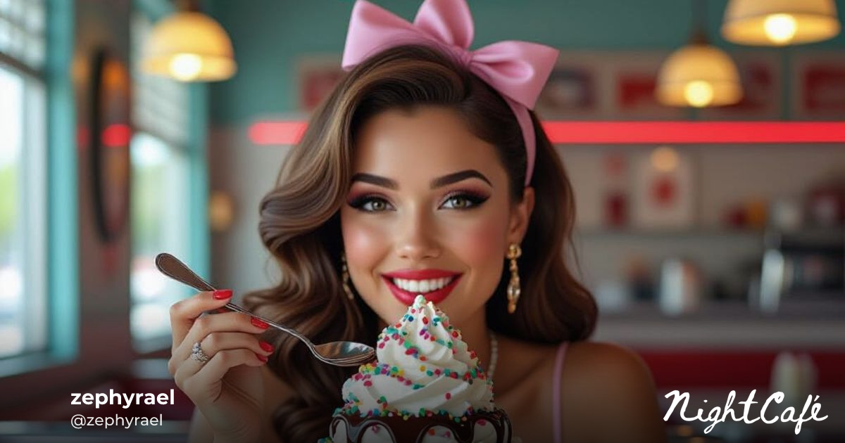 an epic ice cream sundae - Decadent Woman with Epic Ice Crea...