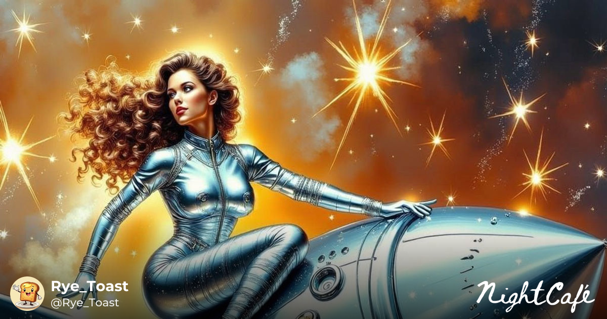 Rocket Girl - Retro Rocket Girl Pinup in Vintage Style