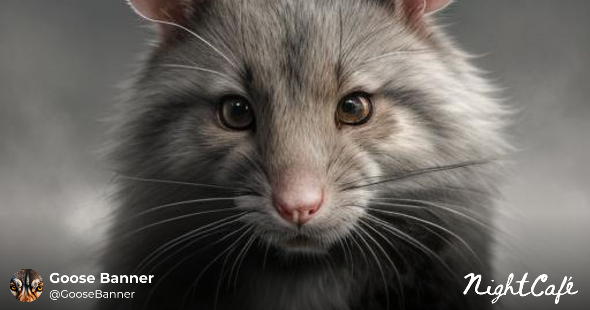 Rat portrait - Hyperrealistic Macro Rat Portrait in Foggy A...