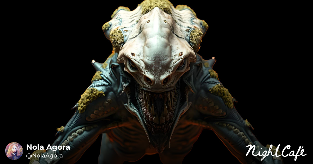 Ethereal Beast Portrait in Vibrant Orange Hues - AI Art