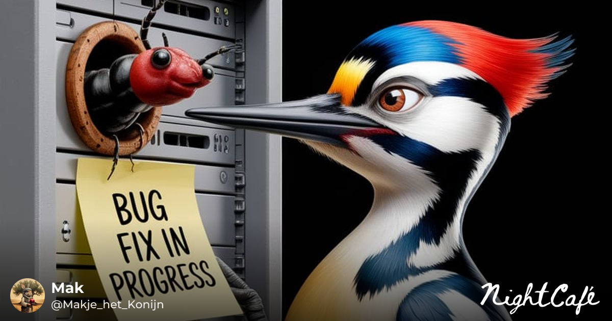 Nature + Tech | "Bug Fix In Progress" (Ideogram 2a Turbo)