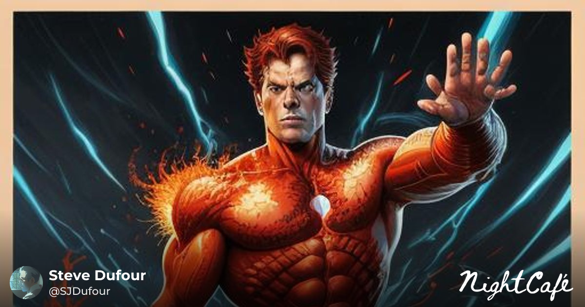 Fiery Comic Art Body of Air and Fire - AI Art