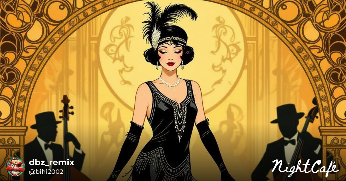 Tiana as 1920s Flapper in Art Nouveau Style - AI Art
