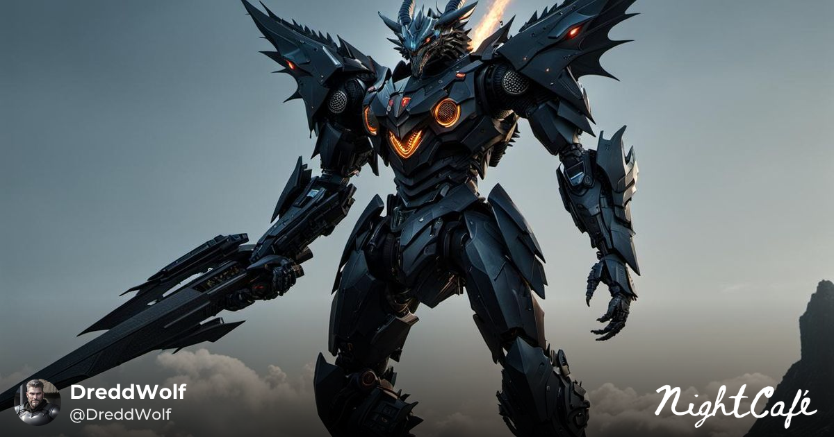 Black Stealth ECM Mech - Hyperrealistic Black Stealth ECM Me...