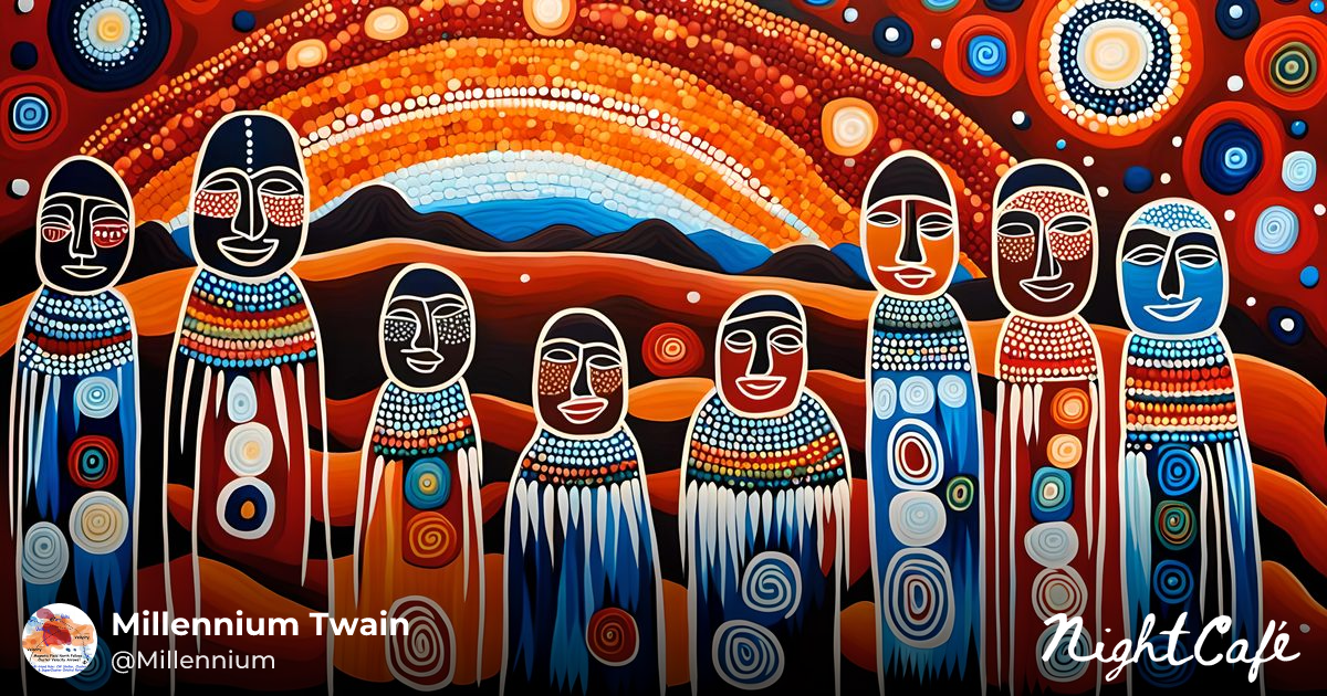 Kimi of Uluru - Dreamtime Art: Rainbow Serpent over Uluru in...