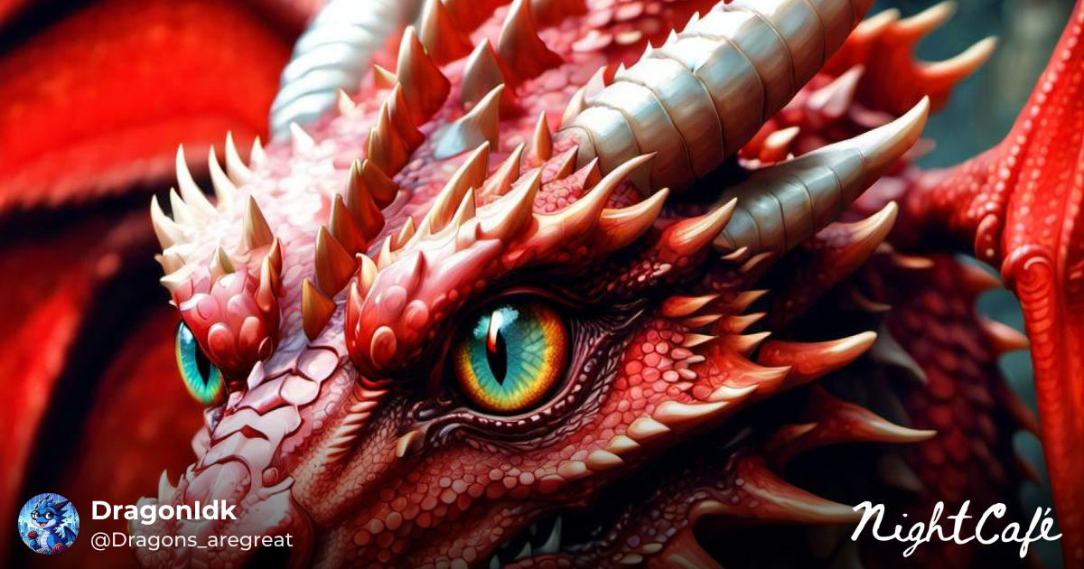 Juggernaut XL v7 - Adorable Red Dragon Portrait in Anime Sty...