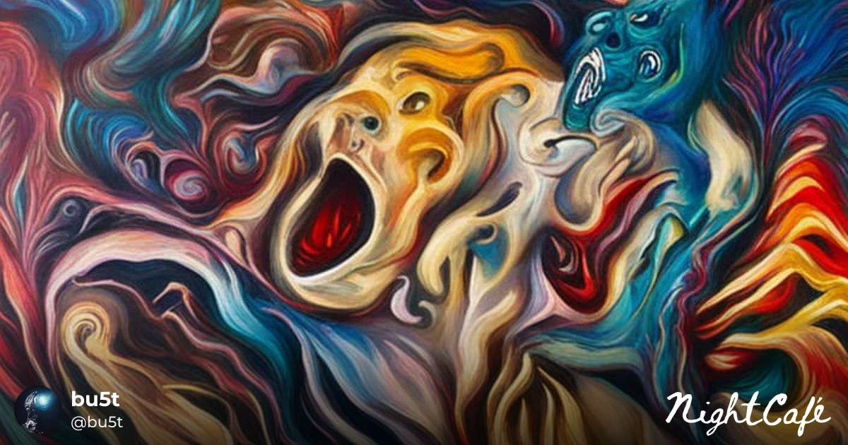 Spectral Scream - Ghostly Agony: Neo-Impressionist Expressio...