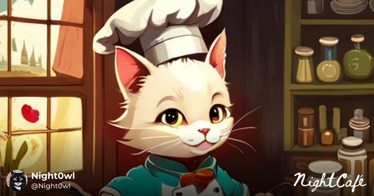 Chef Kitty - Adorable Furry Chef Cat Portrait in 3D Render S...