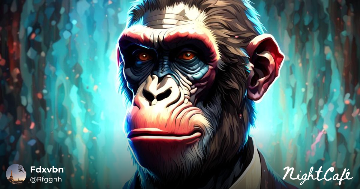 Ape in Suit: Surreal Fantasy Portrait - AI Art