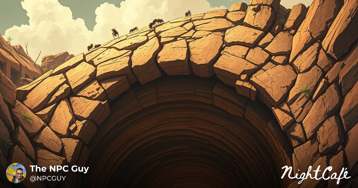 Ancient Colossal Ant Hill in a Shattered Landscape - AI Art