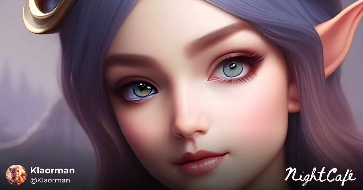 Elf Princess - Beautiful Elf Queen Portrait in Digital Art S...