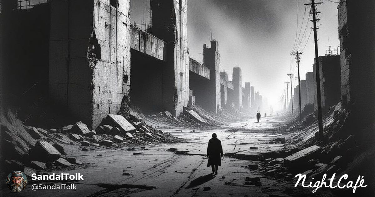 Y2K Futurism Urban Ugliness in Charcoal Drawing - AI Art