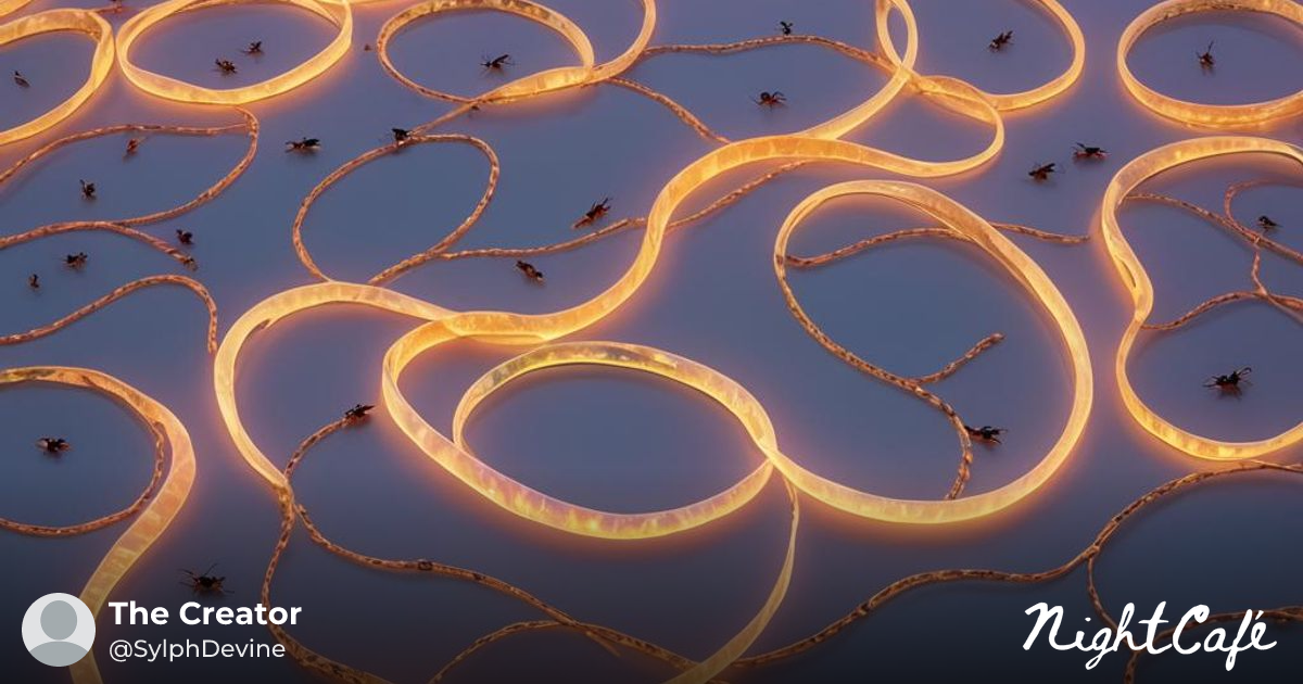 Surreal Mobius Strip with Crawling Ants - AI Art