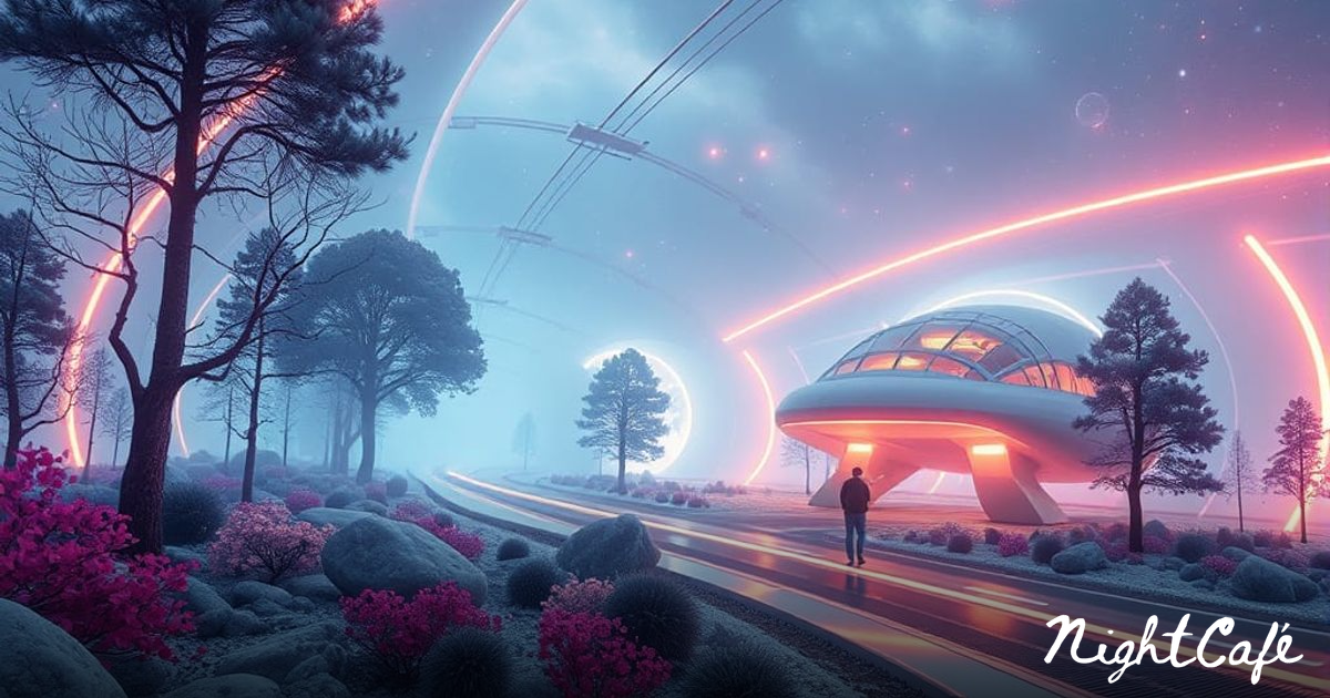 Utopic Future in Frutiger Aero Style - AI Art