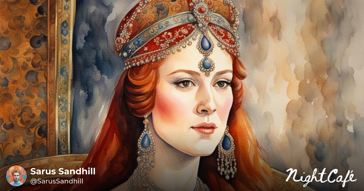 Hurrem Sultan Watercolor - Watercolor Portrait of Hurrem Sul...