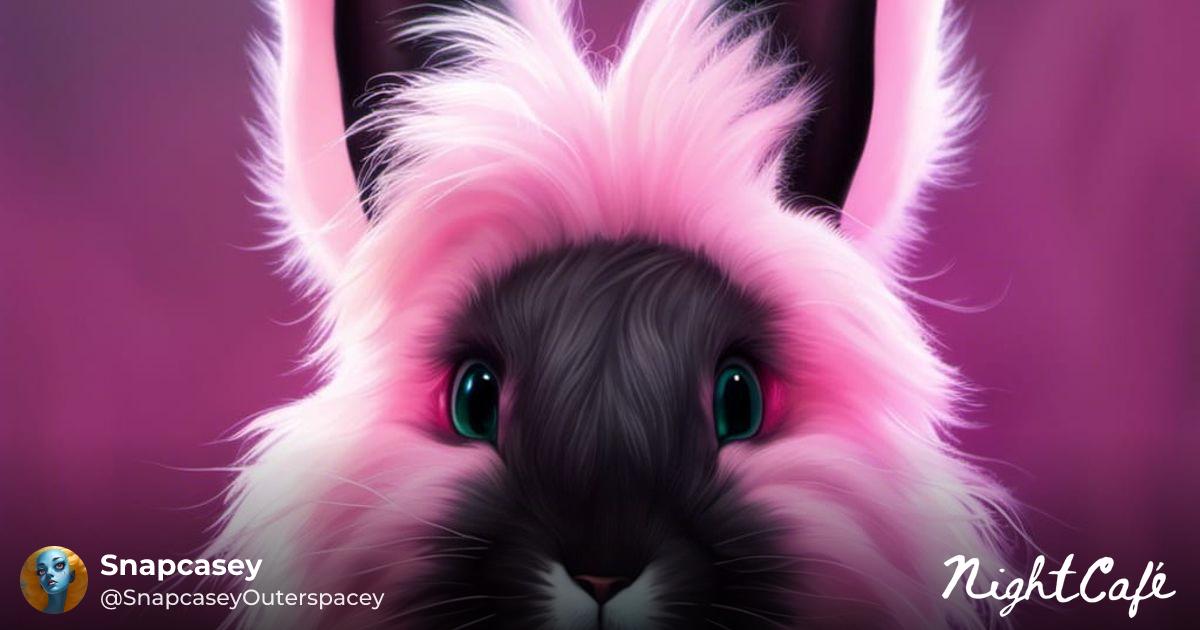 Cyberpunk Emo Bunny Rabbit Portrait in Pastel Punk... - AI Art