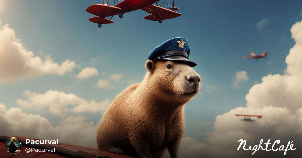 flying capybara - Angry Capybara Pilot on Doghouse Roof
