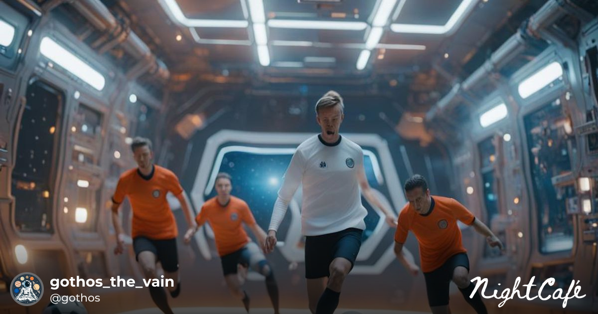 Zero-Gravity Soccer on Spaceship in 4K - AI Art