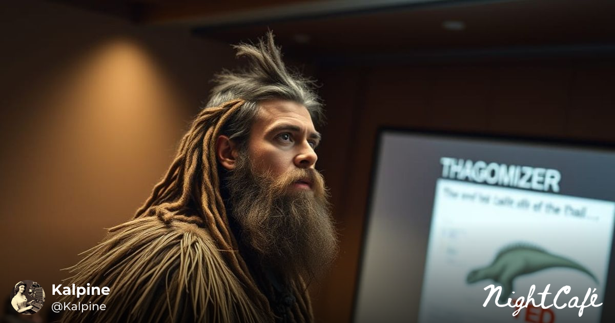 TED talk from The Far Side. "Now, this end is called the thagomizer... after the late Thag ...