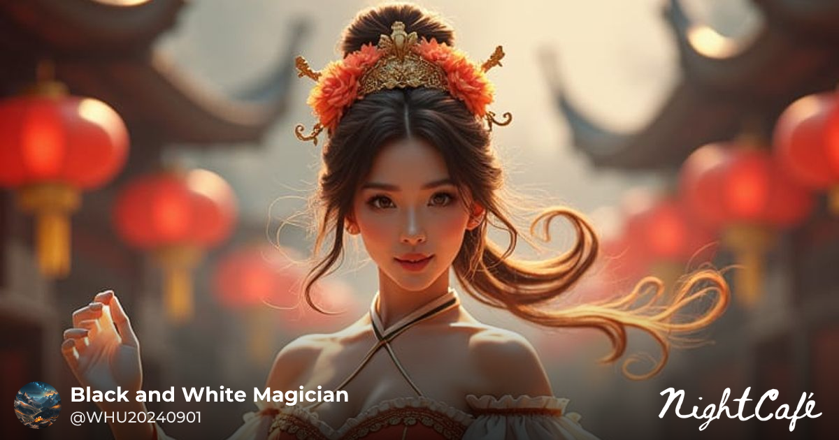 A calm and graceful dancer - Graceful Dancer in Miko Costume...