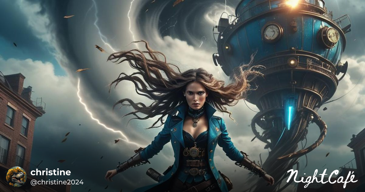 Time Machine out of Control - Steampunk Woman Controls Torna...