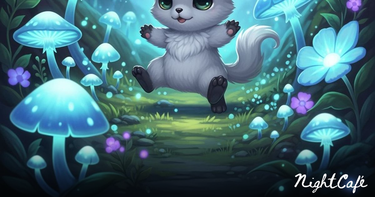 light grey labubu - Fluffy Grey Labubu in Enchanted Forest ...