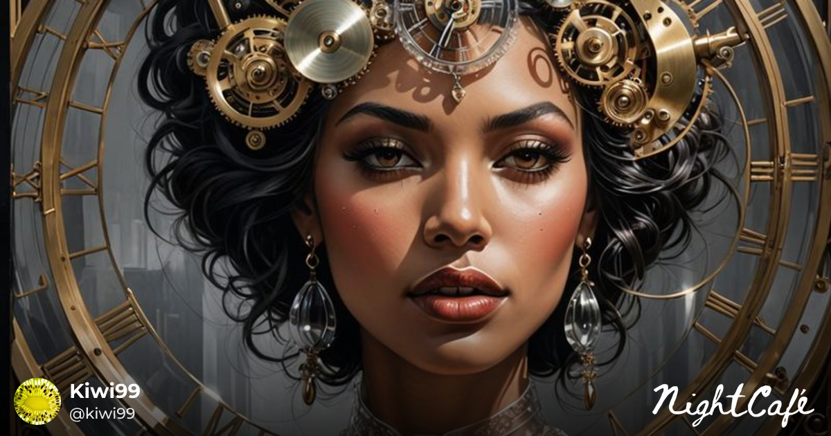 Zahnrad-Lady - Hyperrealistic Translucent Woman in Epic Real...