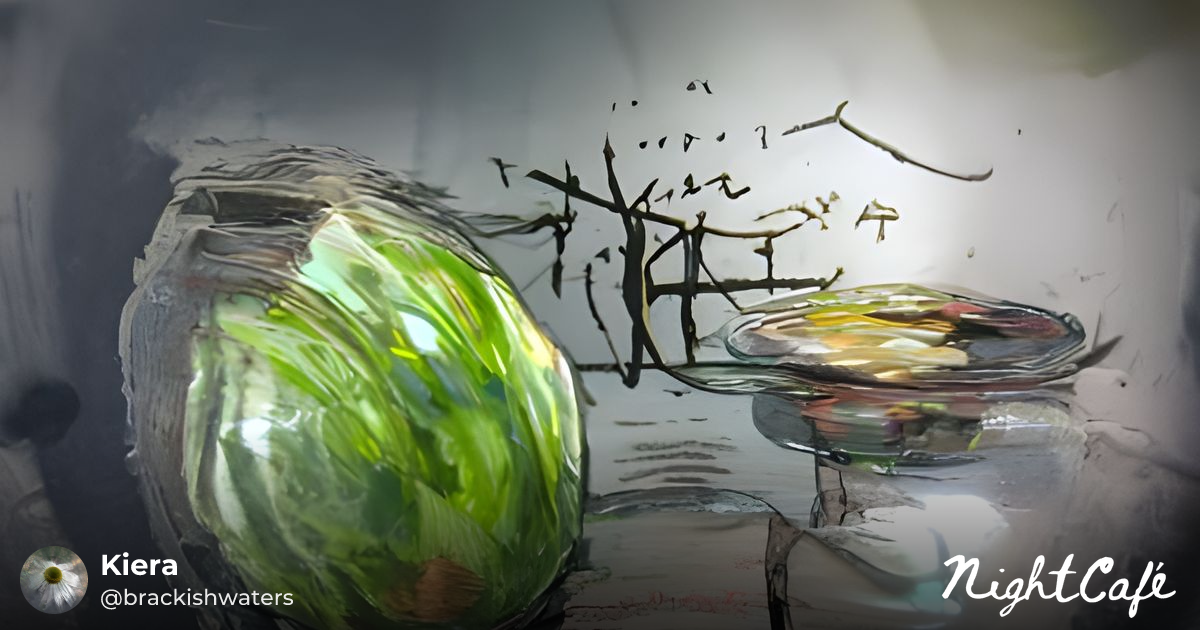 Abstract Primitivism: Watercolor Apple with Flicke... - AI Art