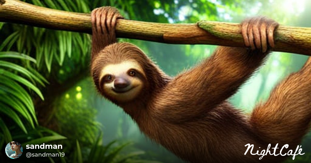 Sloths in Jungle: Detailed Unreal Engine Render - AI Art