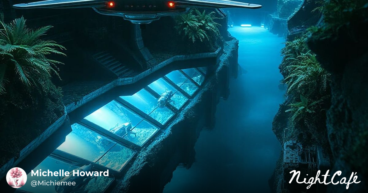 A futuristic matte painting showing terraforming drones converting ...