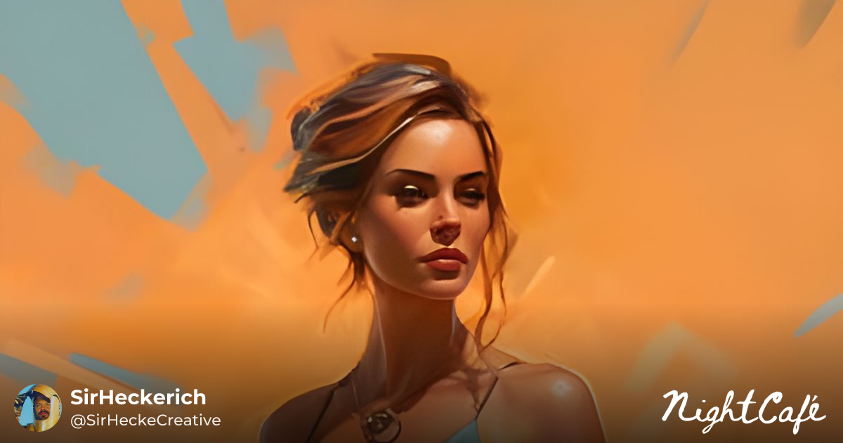 Beauty on a Walk #3 - Coastal Woman in Blue and Orange Skirt...