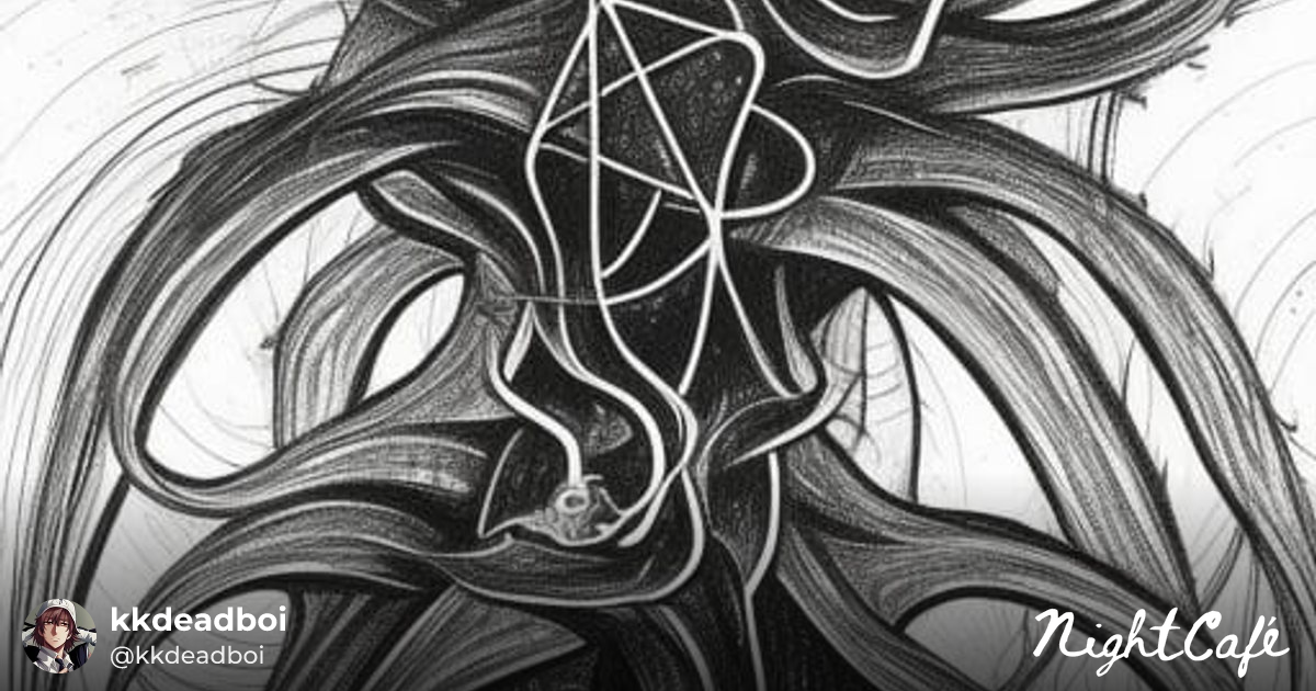 Eldritch Entity in Monochromatic Horror Sketch - AI Art