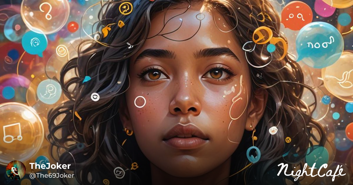 Thoughts~! - Thoughtful Person Surrounded by Floating Symbol...